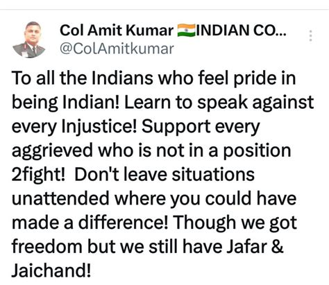 Colonel Amit Kumar Veteran On Linkedin To All The Indians Who Feel