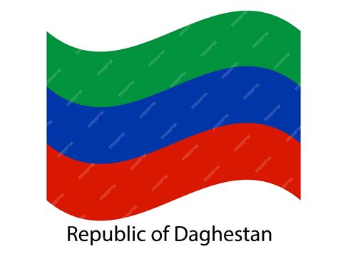 premium vector flag of dagestan republic and information text poster