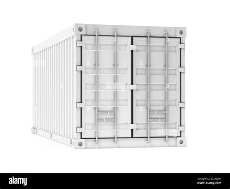 Shipping Freight Container White Intermodal Container 3d Rendering