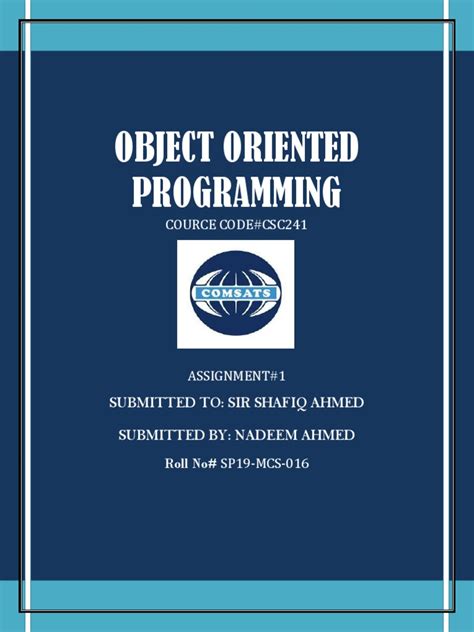 Assignment1 In Oop Pdf Data Type Integer Computer Science