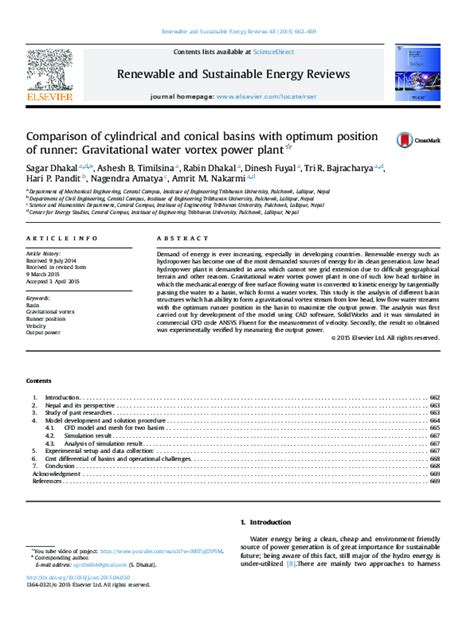 Pdf Comparison Of Cylindrical And Conical Basins With Optimum Position Of Runner