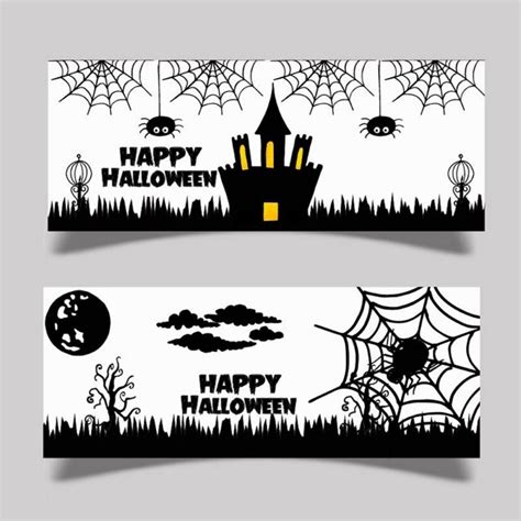 수채화 할로윈 배너 디자인 밤하늘 템플릿 Psd 다운로드 디자인 자료 다운로드 Banner Template Design Banner Design Banner Ads