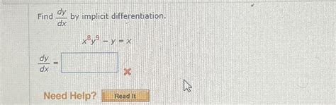Solved Find Dydx by Implicit Solved Find Dydx by Implicit