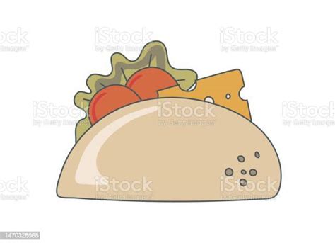 맛있는 식욕을 돋우는 샌드위치 길거리 음식 음식 그림은 흰색 배경을 격리했습니다 복고풍 스타일 클립 아트 벡터 그림입니다 건강에 좋지 않은 음식에 대한 스톡 벡터 아트 및