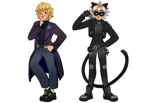 Adrien Agreste And Chat Noir Redesign Rfanart