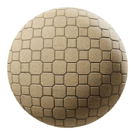 Octagonal Paver Texture Yellow Poliigon