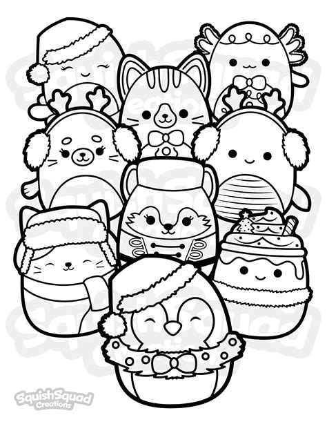 Printable Squishmallow Christmas 2023 Coloring Page Etsy Ireland