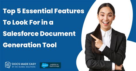 Top 5 Features To Look For In A Salesforce Document Generation Tool