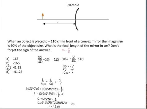 when an object is placed p 110 cm in front of a