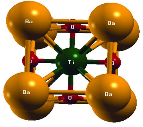 Crystal Structure Of Batio 3 Where Magenta Spheres Represent The Ba