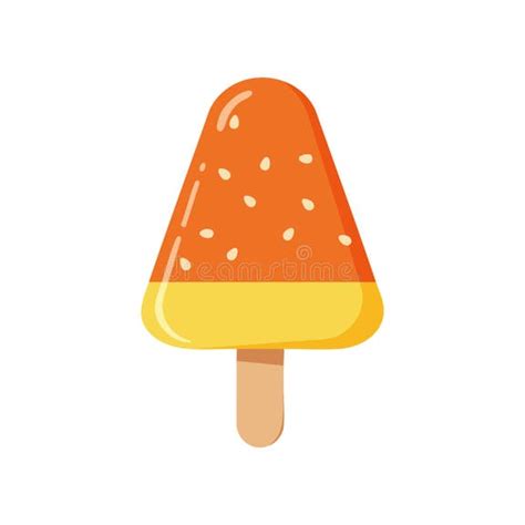 Candy Corn Shaped Popsicle With Orange And Yellow Colors Vector Graphic Illustration Dessert