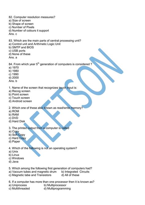 Computer Basic Questions And Answers Mcq Pdf Programming Languages