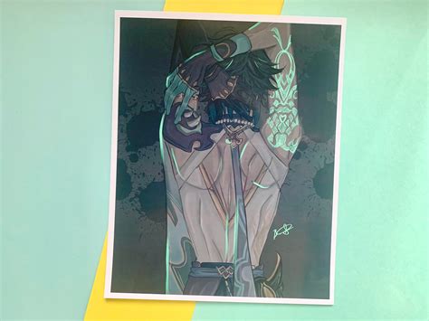 Genshin Impact Xiao Anime Drawing GLOSSY ART PRINT Etsy