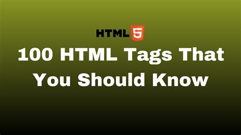 100 тегів Html які варто знати Ua Js Communities