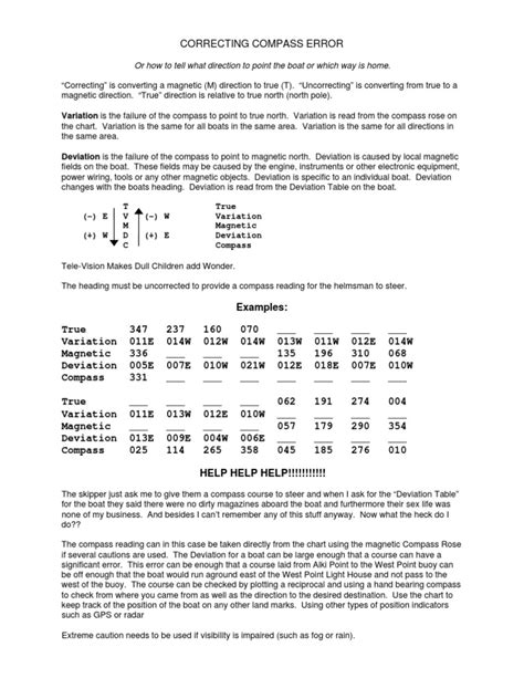 Correcting Compass Error Pdf