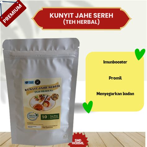 Teh Herbal Kunyit Jahe Sereh Teh Kunyit Jahe Sereh Imunbooster Smd