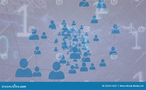 Animation Of Networks Of Connections With Icons And Globe Over Sky Stock Video Video Of