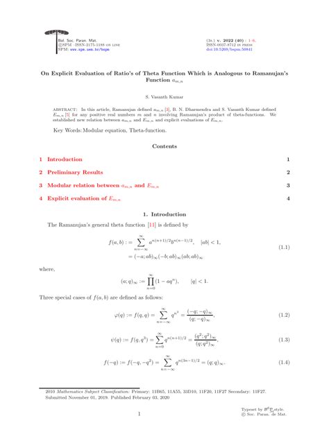 Pdf On Explicit Evaluation Of Ratios Of Theta Function Which Is