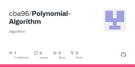 GitHub Cba96 Polynomial Algorithm Algorithm