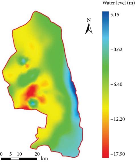 Map Of The Groundwater Level Isosurface Download Scientific Diagram