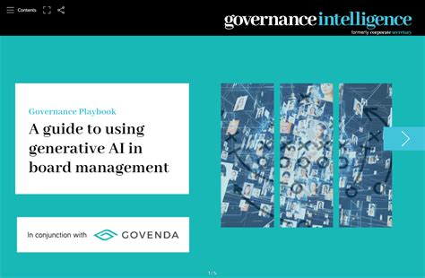 Governance Playbook A Guide To Using Generative Ai In Board Management Governance Intelligence
