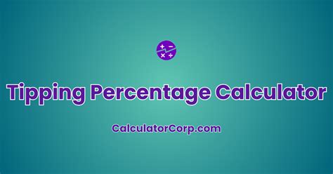 Tipping Percentage Calculator