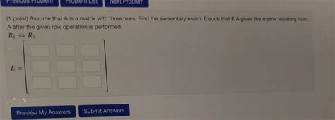 solved 1 point assume that a is a matrix with three rows