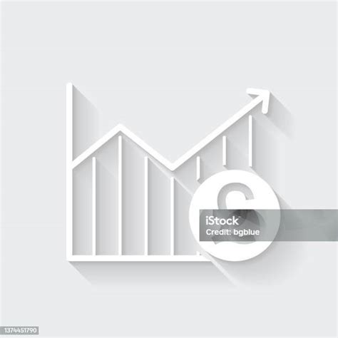 파운드 동전으로 그래프를 성장 빈 배경에 긴 그림자아이콘 플랫 디자인 0명에 대한 스톡 벡터 아트 및 기타 이미지 0명 3차원 형태 가격 Istock