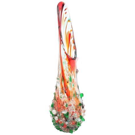 Italian Vase In Murano Glass Multi Color Picasso Style Cenedese 1970s