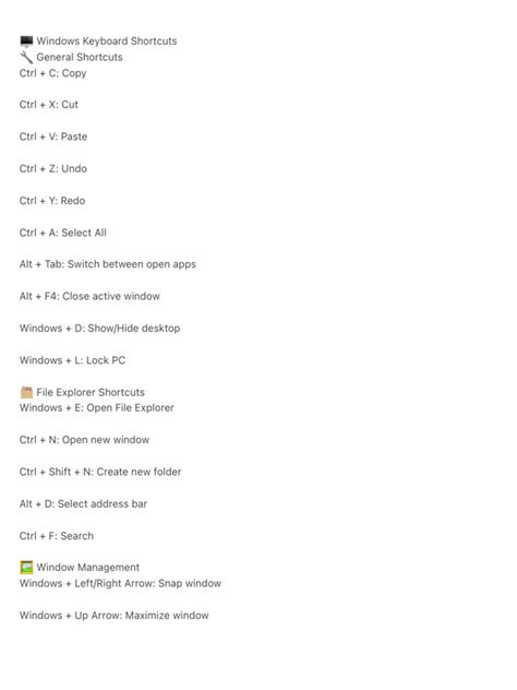 Windows Keyboard Shortcuts Pdf