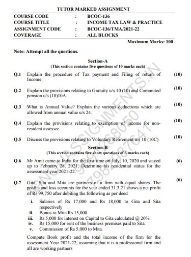 IGNOU BCOC SOLVED ASSIGNMENT ENGLISH MEDIUM IGNOU Solved Assignment