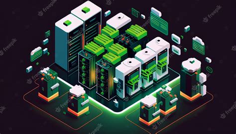 Premium Photo Cloud Computing An Isometric Representation Of A Modern
