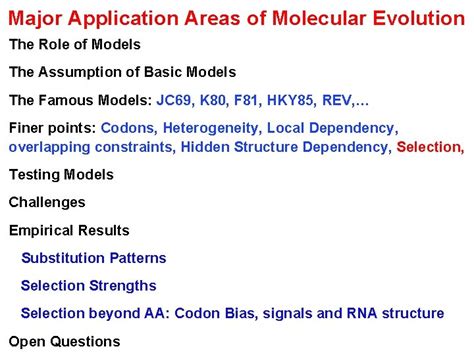 Major Application Areas Of Molecular Evolution The Role