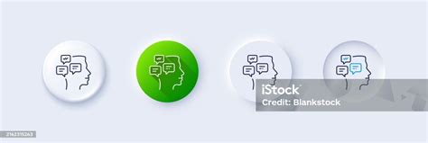 채팅 메시지 줄 아이콘입니다 대화 기호입니다 선 아이콘 벡터 0명에 대한 스톡 벡터 아트 및 기타 이미지 0명 3차원 형태 그라데이션 Istock