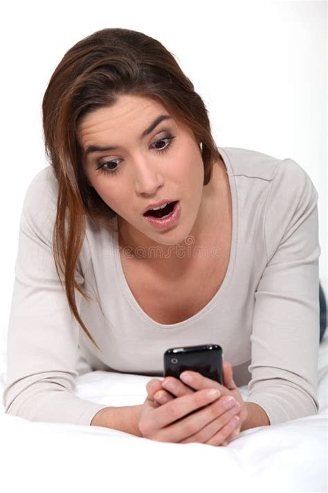 Brunette Laying In Her Bed Stock Image Image Of Bang 27913489