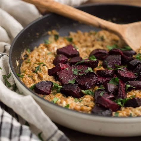 Spelt Risotto With Roasted Beets And Herbs Naturally Ella