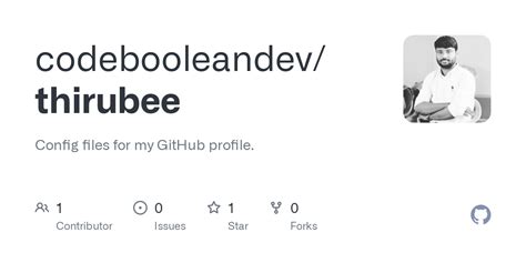 GitHub Codebooleandev Thirubee Config Files For My GitHub Profile