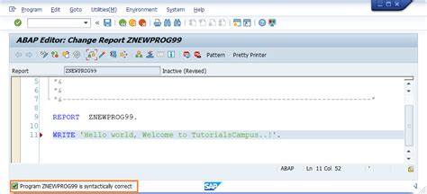 Sap Abap First Program