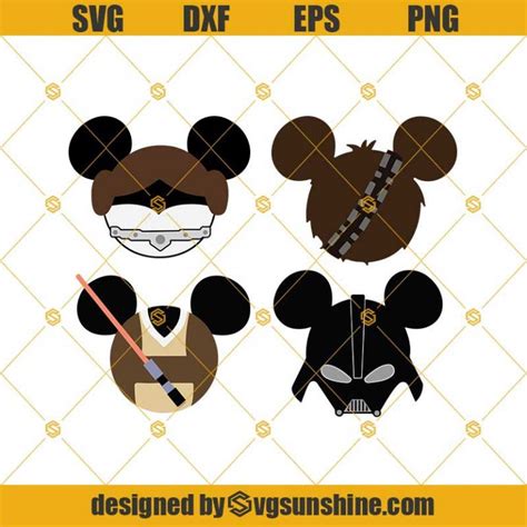 Disney Star Wars Bundle Svg Mickey Head Star Wars Svg Dxf Eps Png Cut