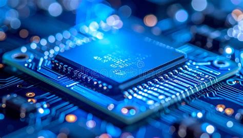 Futuristic Cpu Glowing With Digital Energy Stock Illustration