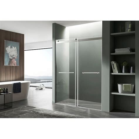 Anzzi Kahn Brushed Nickel 60 In W X 76 In H Frameless Sliding Shower Door Sd Frls05802bn At