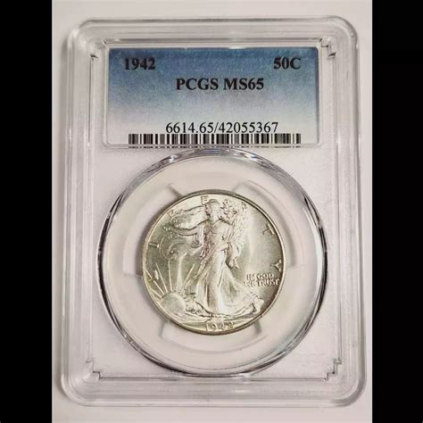 1942 Walking Liberty Half Dollar Pcgs Ms 65 Bob Paul Rare Coins