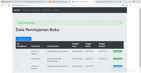 Laravel Sistem Informasi Perpustakaan Sederhana Laravel