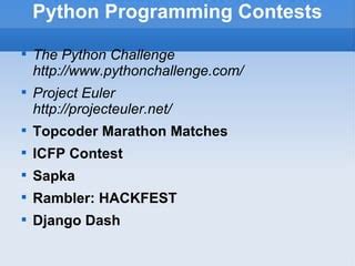 Python Programming Contests PPT