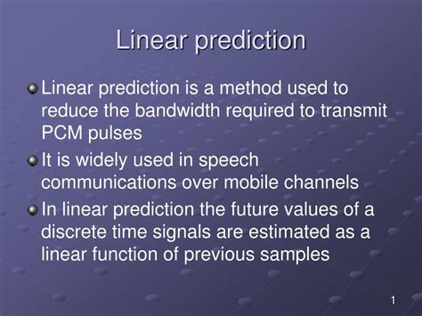 Ppt Linear Prediction Powerpoint Presentation Free Download Id2417114