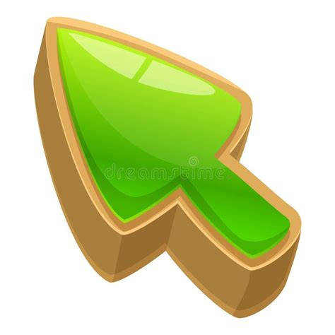 Green Mouse Cursor Pointing At Something On White Background Stock