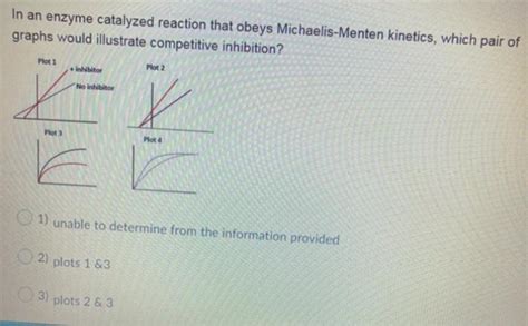 Solved In An Enzyme Catalyzed Reaction That Obeys