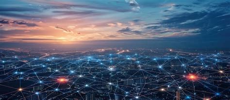 A City Illuminated By A Network Of Connections Premium Ai Generated Image