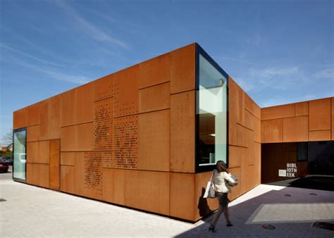 Studio Farris Adds Corten Extension To A Library In Bruges