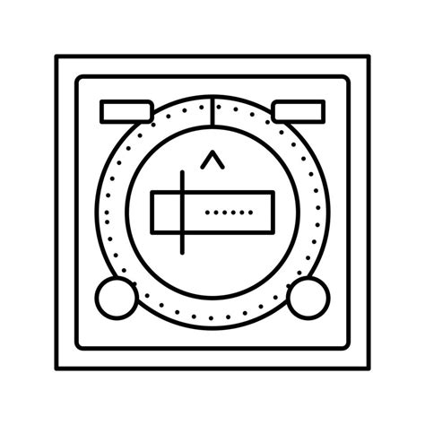 Electronic Compass Line Icon Vector Illustration 19592538 Vector Art At